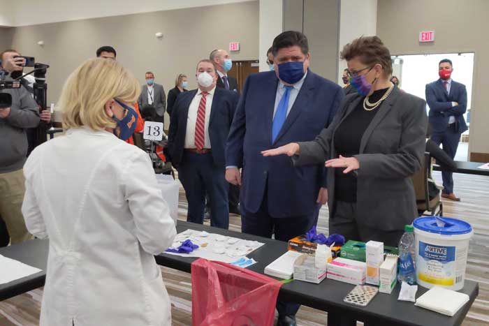 Gov. J.B. Pritzker Tours Champaign Vaccination Site, Praises Local ...