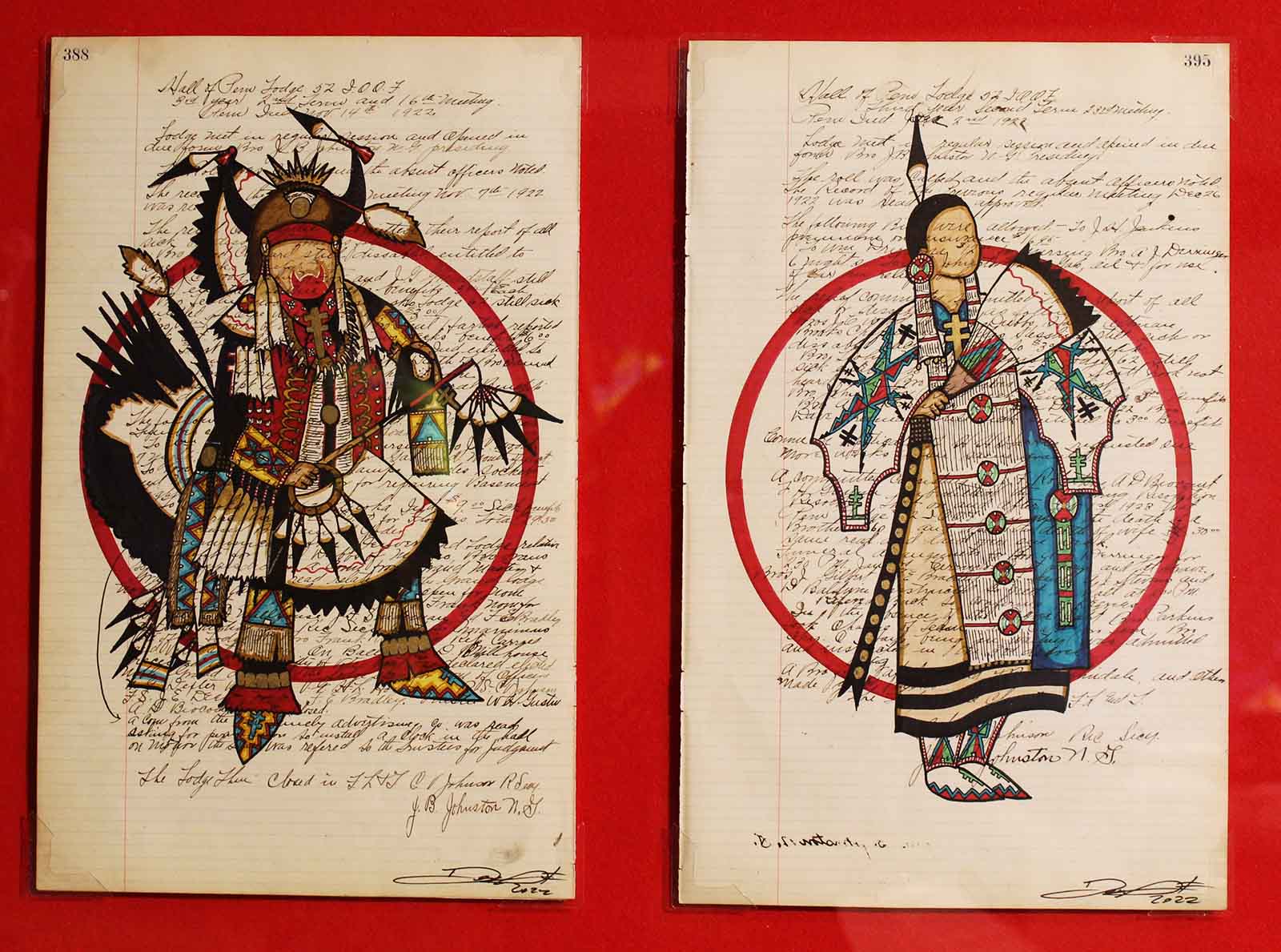 Six pieces of modern ledger art by Josh Atcheynum now on display at ...