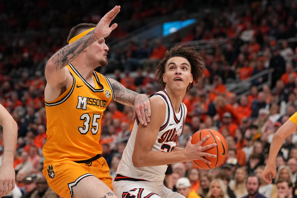 Wagler powers No. 20 Illinois past Missouri 91-48 for biggest blowout ...